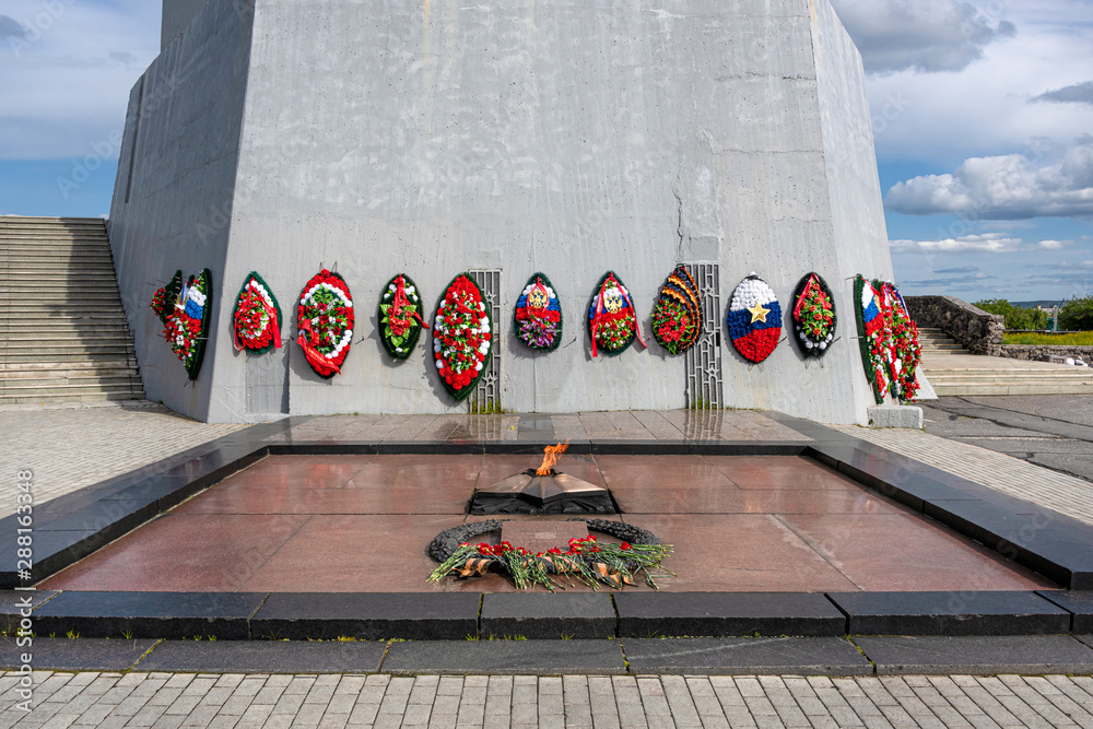 Russia Murmansk Barents Sea The Eternal Flame And Grave Of The