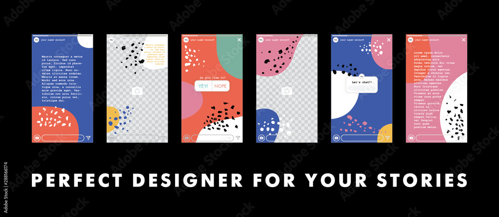 Vector design editable stories wallpaper background template Stock ...