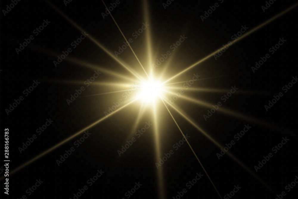 White glowing light explodes on a transparent background. with ray ...