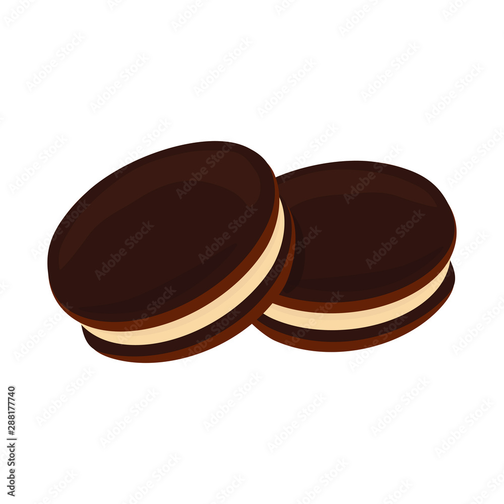 Cookie vector clip-art, isolated cartoon style cookie with filling ...