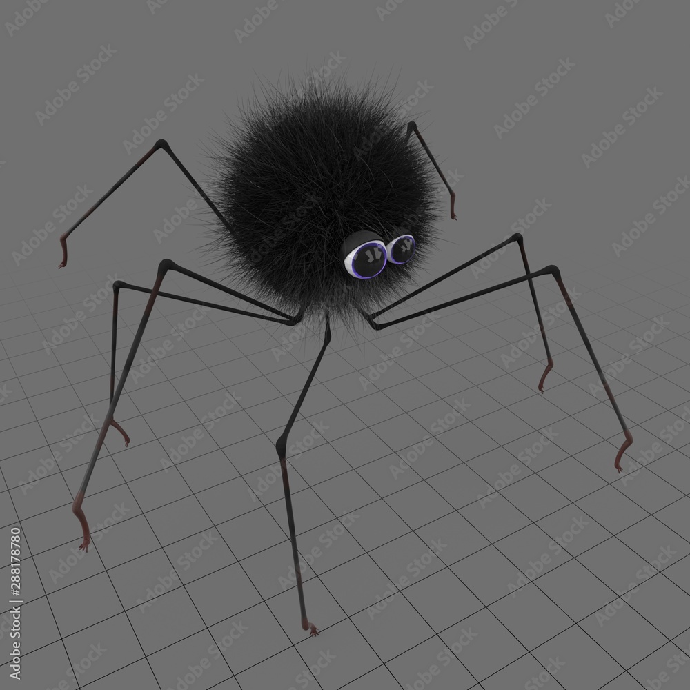 Stylized black spider Stock 3D 에셋 | Adobe Stock