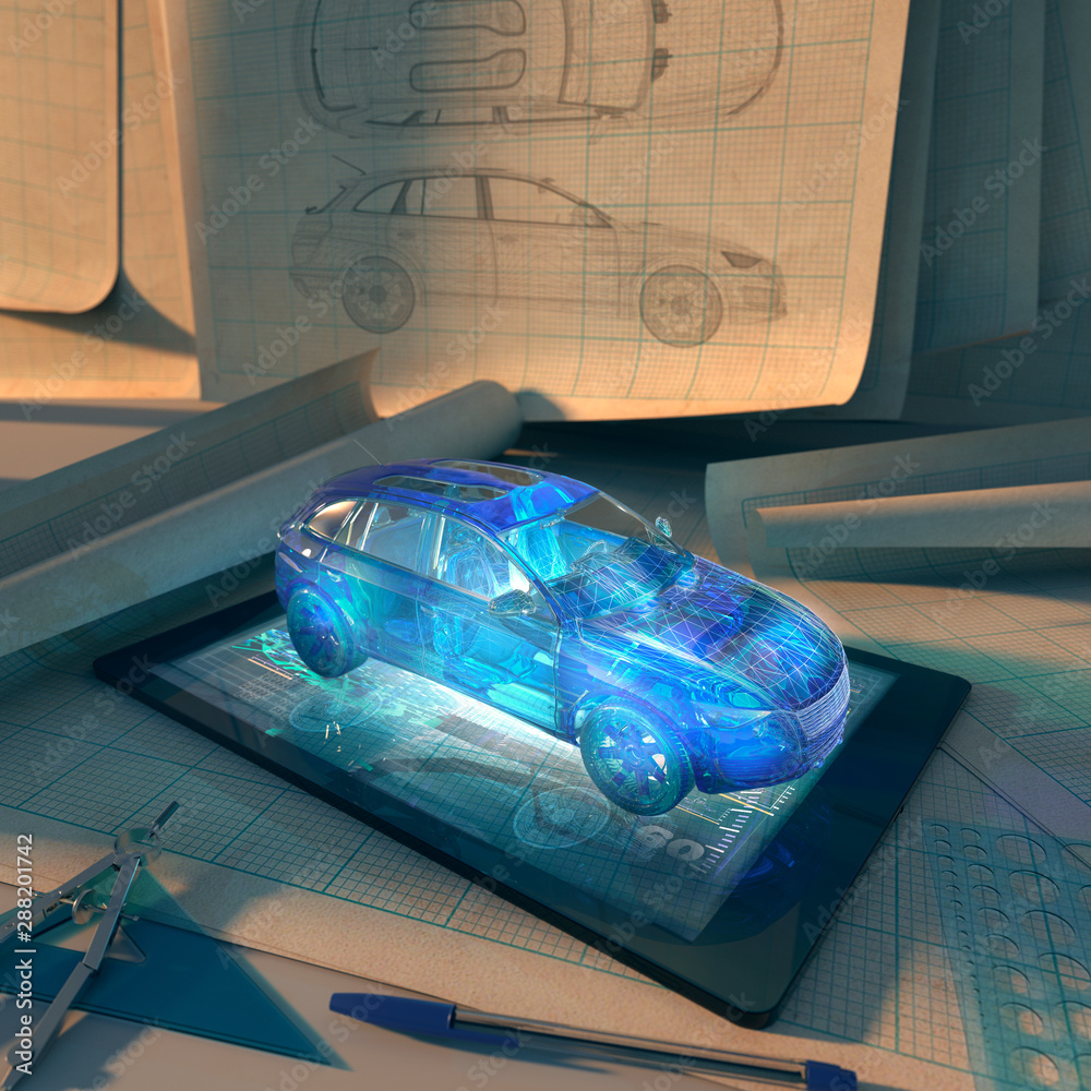 Car hologram Stock Photo | Adobe Stock