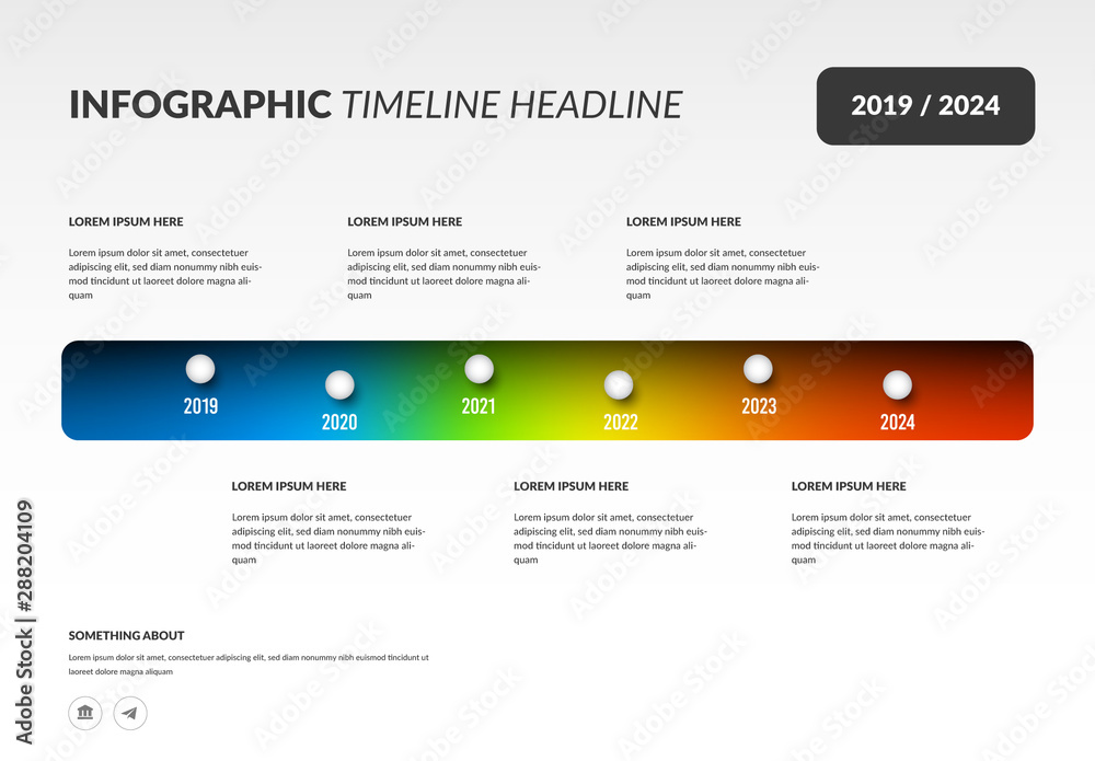 Timeline Layout with Colorful Gradient Elements Stock Template | Adobe ...