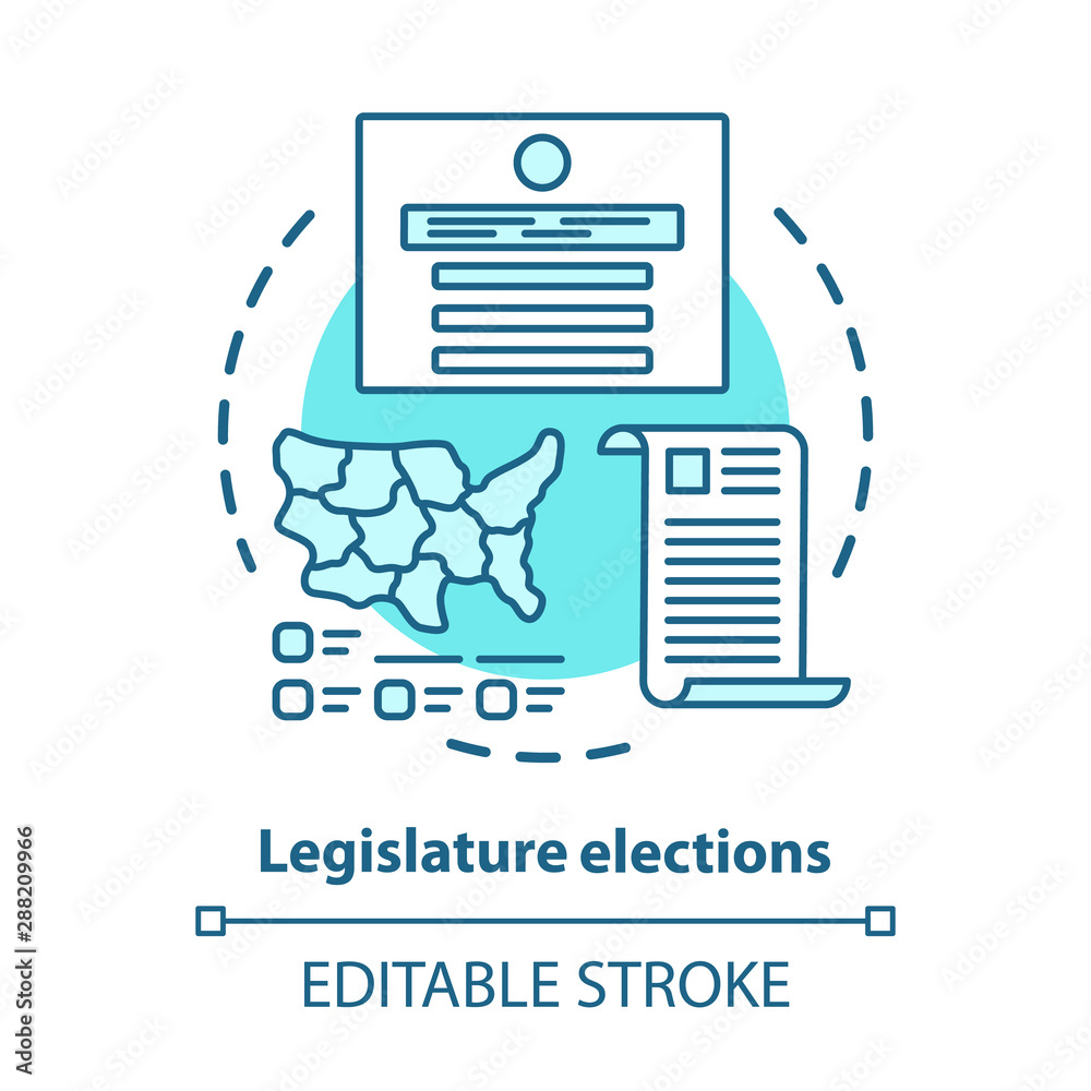Election concept icon. Legislature elections idea thin line ...