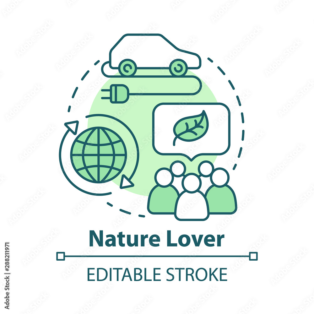 Nature lover concept icon. Naturalist idea thin line illustration ...