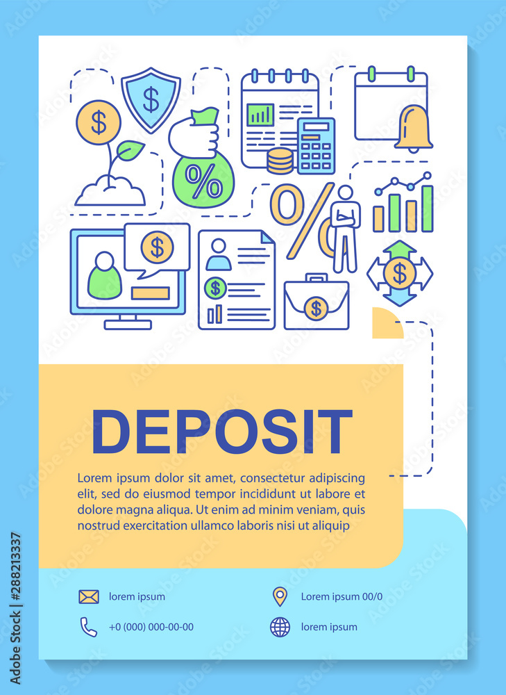 Deposit poster template layout. Keeping funds in passive income deposit ...