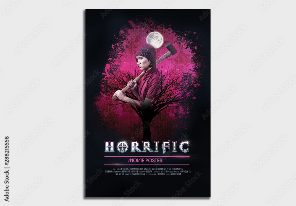Horror Movie Poster Layout Stock Template | Adobe Stock