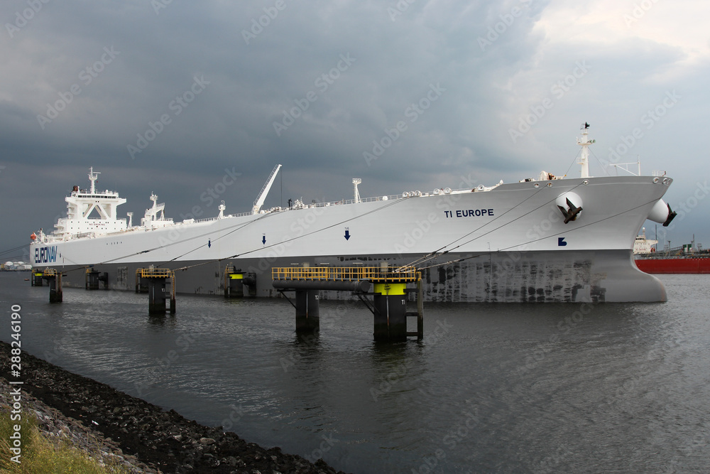 ROZENBURG, THE NETHERLANDS - August 16, 2013: supertanker TI EUROPE of ...