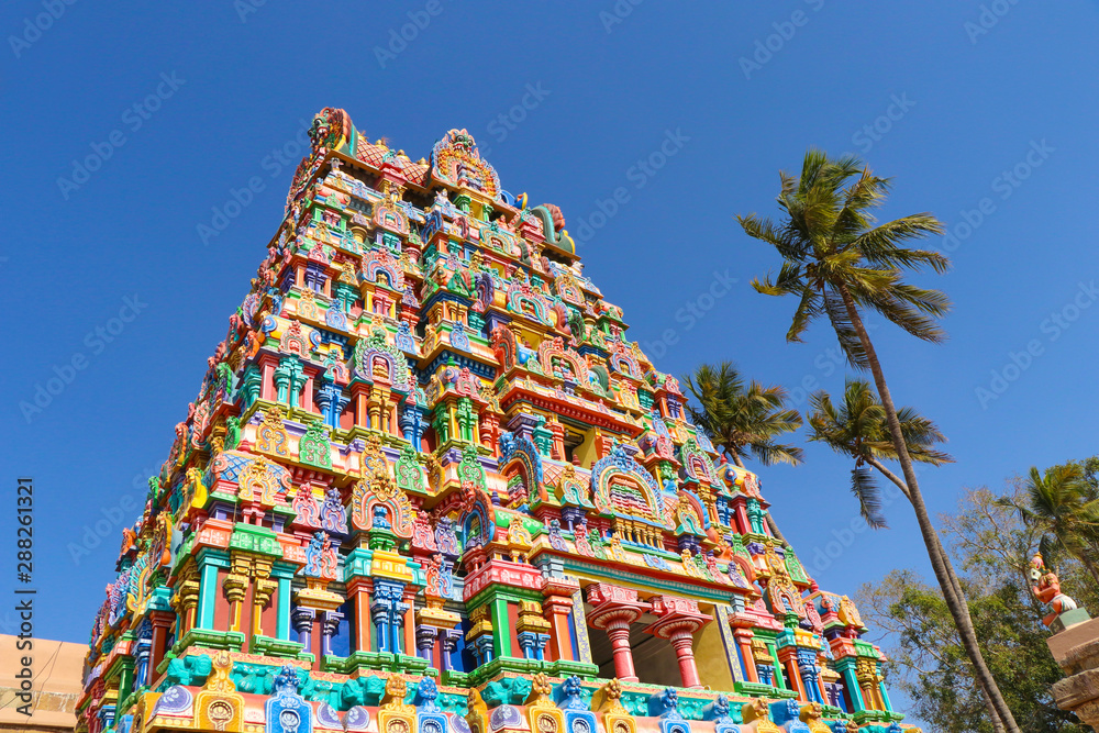 Beautiful Hindu Temple Tower with Colorful Statues Stock Photo | Adobe ...