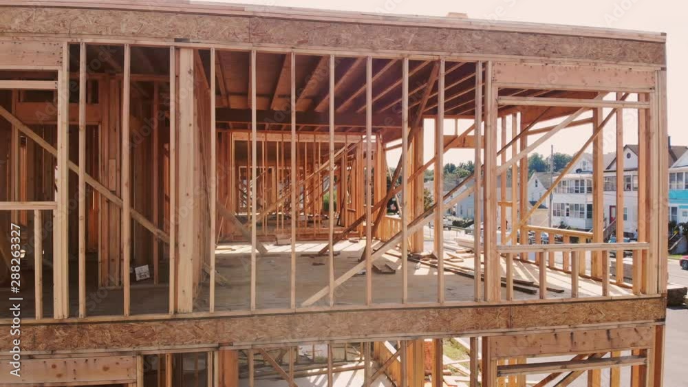 Building frame structure on a new development timber frame for a ...