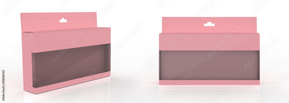 box with transparent window on white background. 3d illustration Stock ...