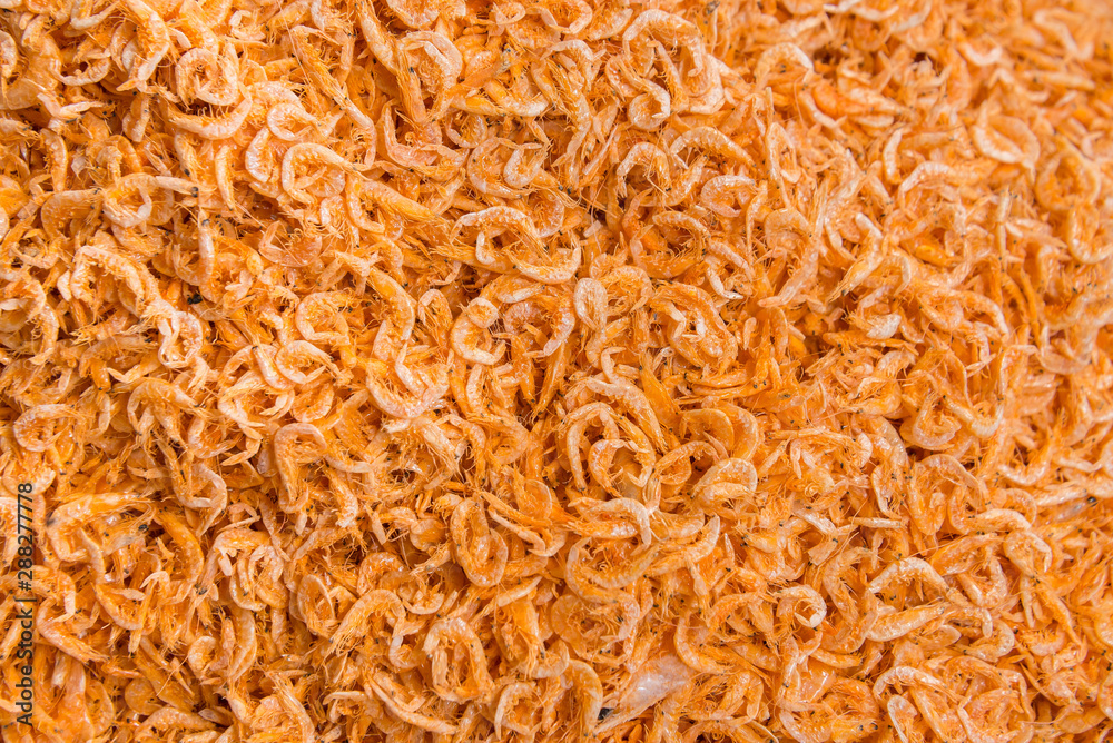 dried shrimp or dried salted prawn background, seafood background Stock ...