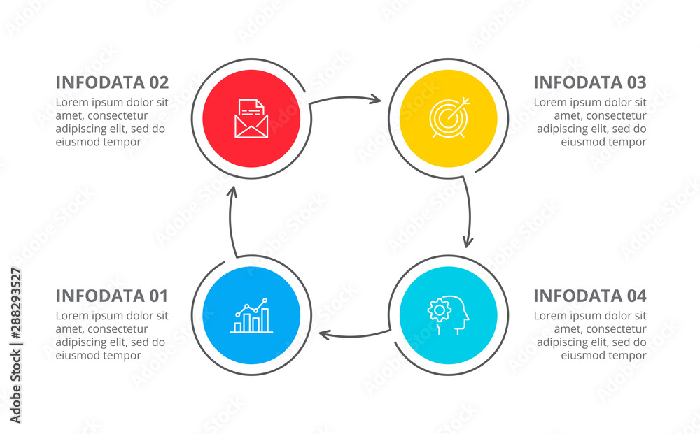 Cyclic diagram infographic with circles. Modern infographic design ...