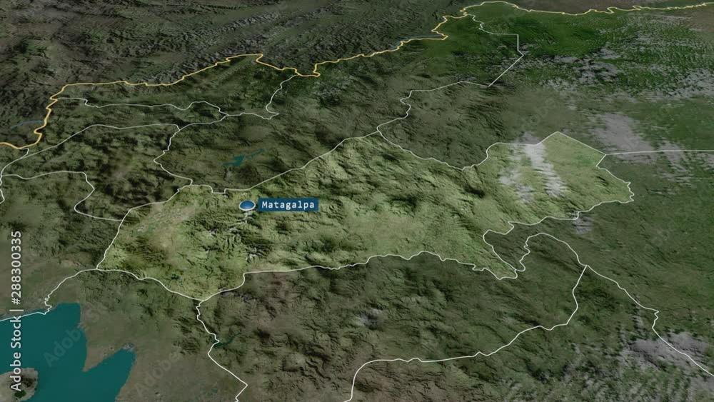 Matagalpa - department of Nicaragua with its capital zoomed on the ...