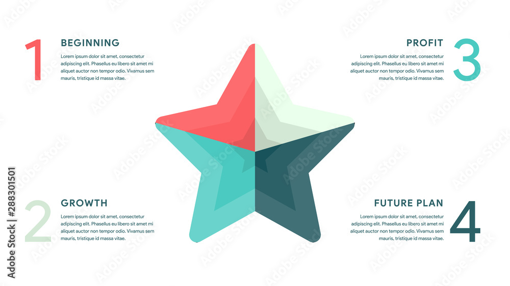 Vector Star for Business infographics concept with 4 options, parts ...