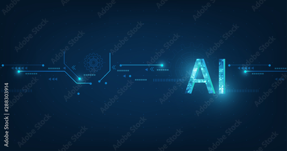 Abstract futuristic digital and technology on dark blue color ...