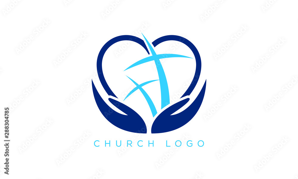 Church logo. Christian symbols. The Cross of Jesus, Template logo for ...