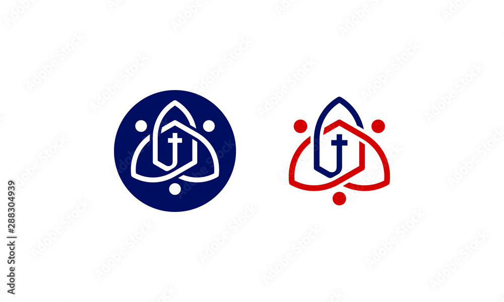 Church logo. Christian symbols. The Cross of Jesus, Template logo for ...