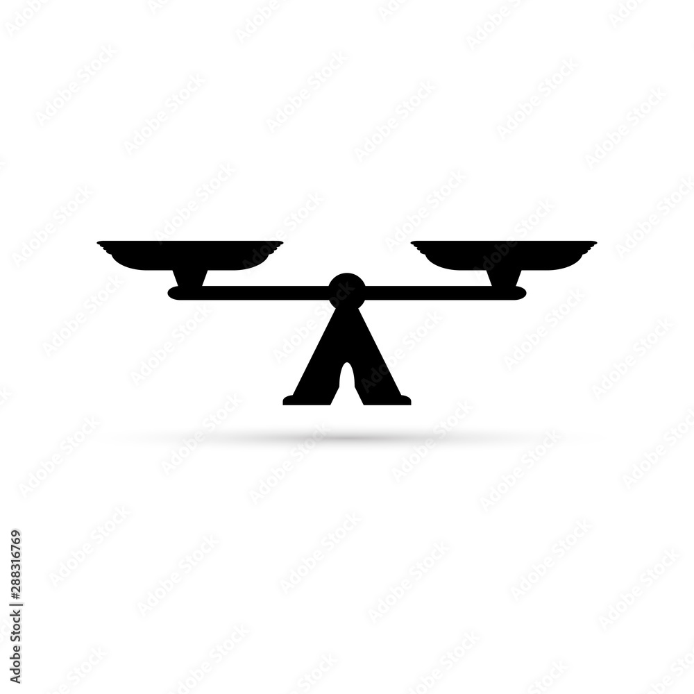 Scales icon. Isolated. Law scale icon. Justice symbol. Flat ...
