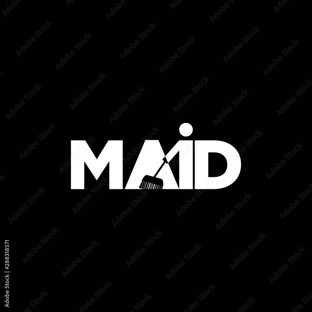 maid logo design inspiration . negative space maid logo template Stock ...