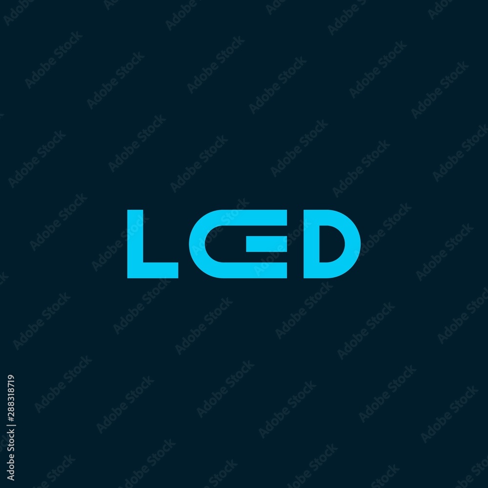 simple LED logo design inspiration . LED electric logo design template ...