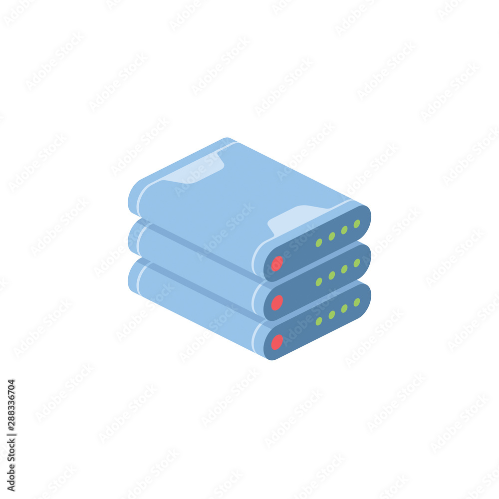 Hard drive raid. Vector 3d isometric, color web icons set, new flat ...