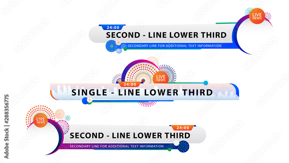 Vector video headline title or television news bar design template with ...