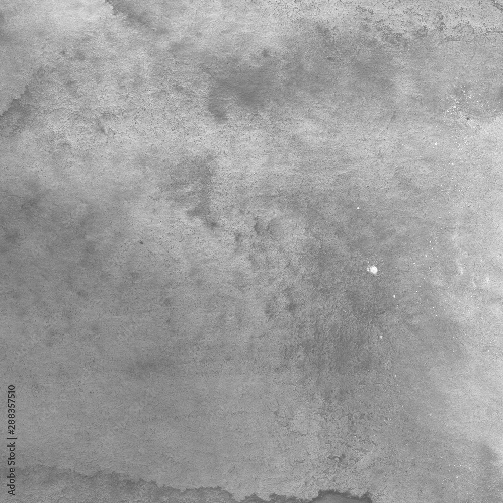 Silver watercolor background on white paper. Paint leaks and ombre ...