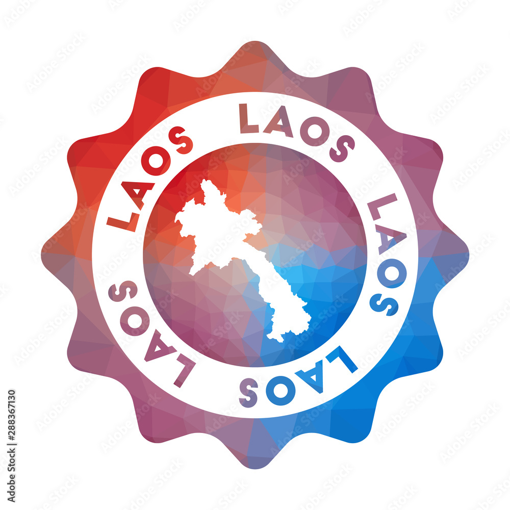 Laos low poly logo. Colorful gradient travel logo of the country in ...