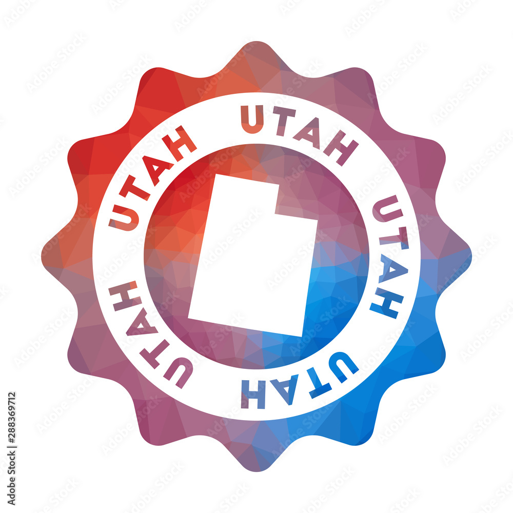 Utah low poly logo. Colorful gradient travel logo of the us state in ...