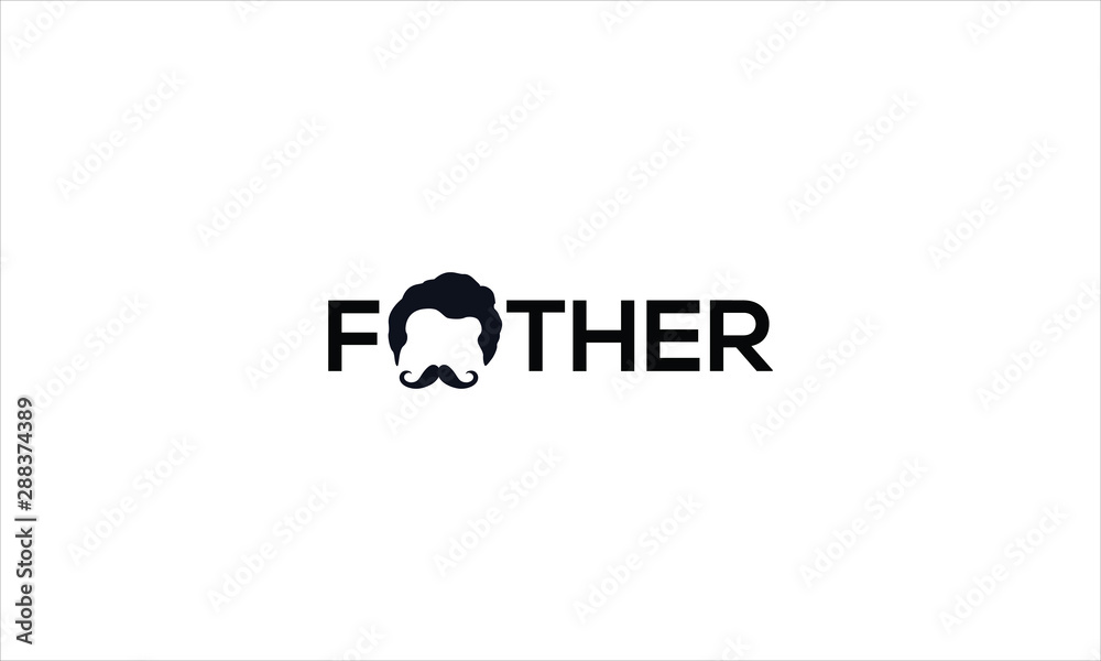 Father logo with mustache and hair Stock Vector | Adobe Stock