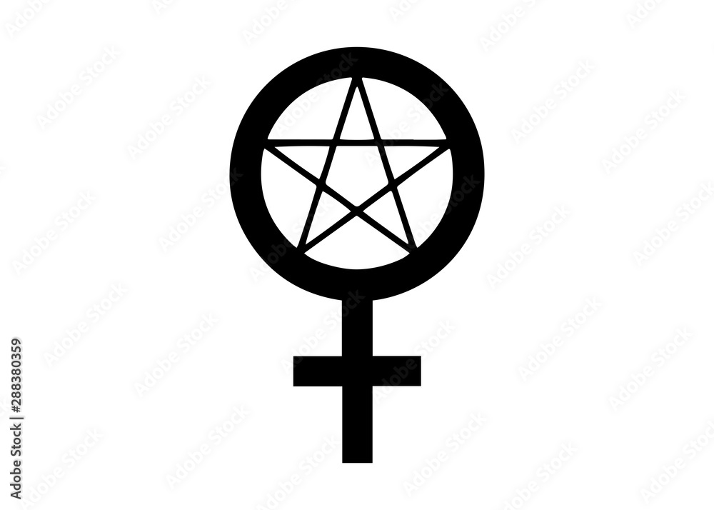 The Satanic Temple icon. Wiccan Symbol Pentagram. Vector illustration ...