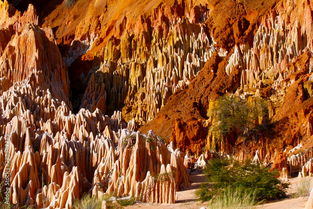 The Tsingy Rouge (Red Tsingy) is a stone formation of red laterite ...