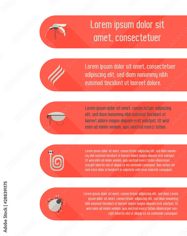 Red Labels with Parasites as Tick or Mosquito. Graphic Element for ...