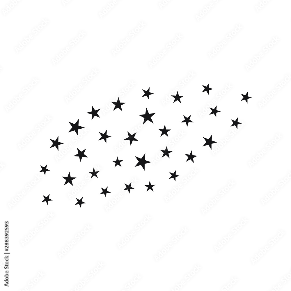 Star Shower vector, black illustration isolated on background. Black ...