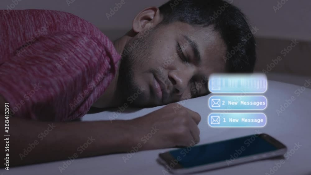 Concept showing of irregular sleep or sleep deprivation caused due to ...