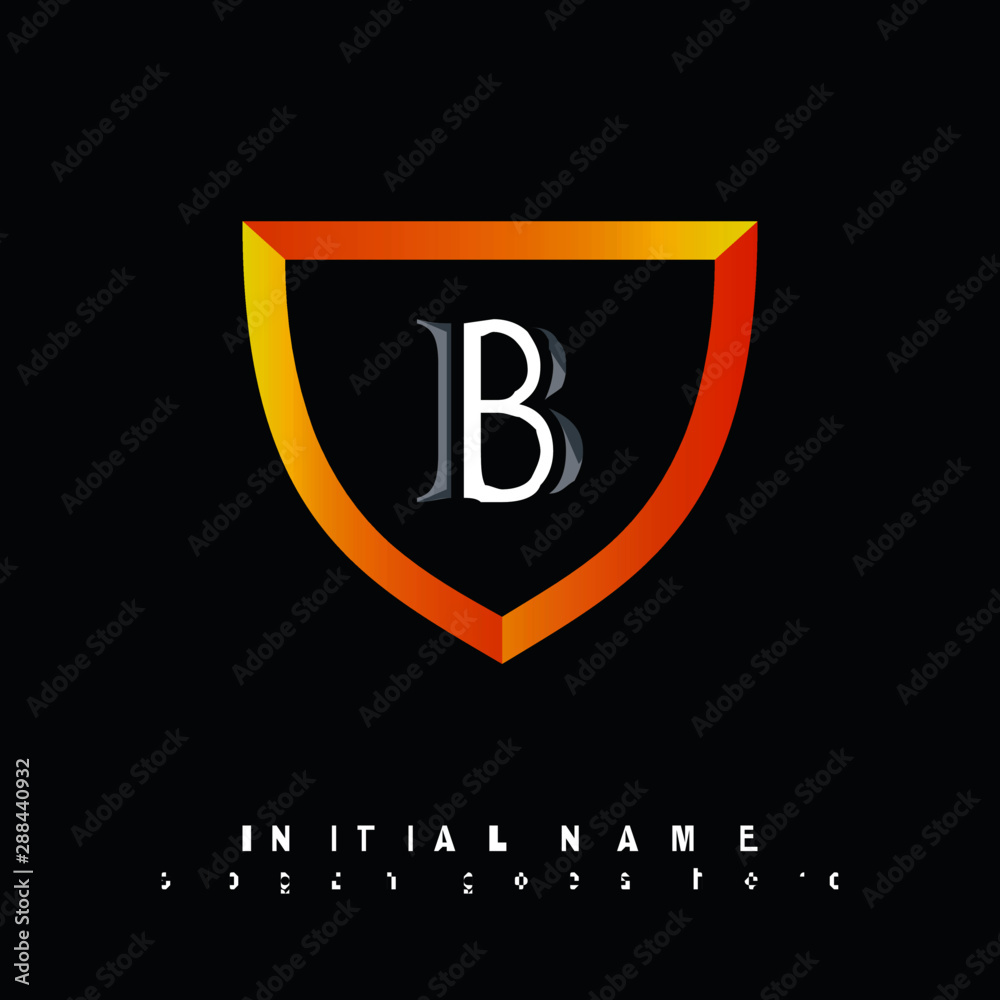 Initial letter B logo shield concept Stock Vector | Adobe Stock