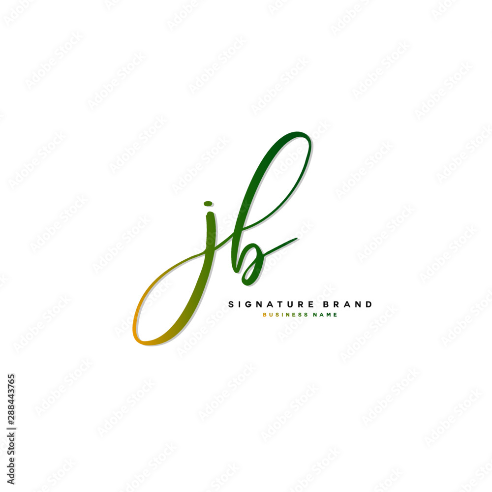 J B JB Initial letter handwriting and signature logo concept design ...