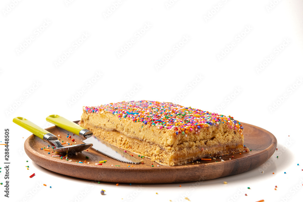 Peruvian food: Turron "Doña Pepa". Traditional dessert of Peru. Wooden ...