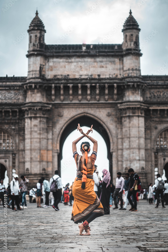 kathak poses middle in Gateway of India Stock Photo | Adobe Stock