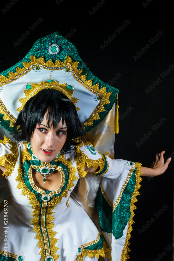 young girl cosplay princess vampire warrior computer game Stock Photo ...