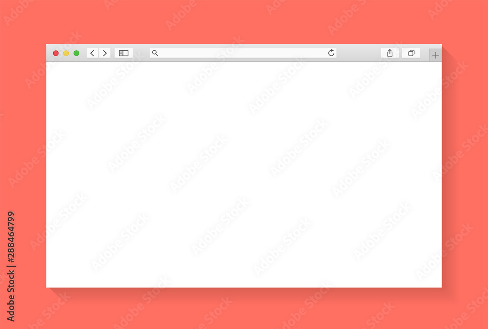 Modern browser window design isolated on living coral background. Web ...