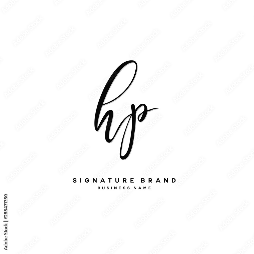 H P HP Initial letter handwriting and signature logo concept design ...