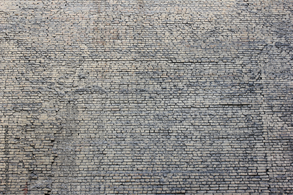 Brick wall texture of pale gray house facade background. Rustic grunge ...
