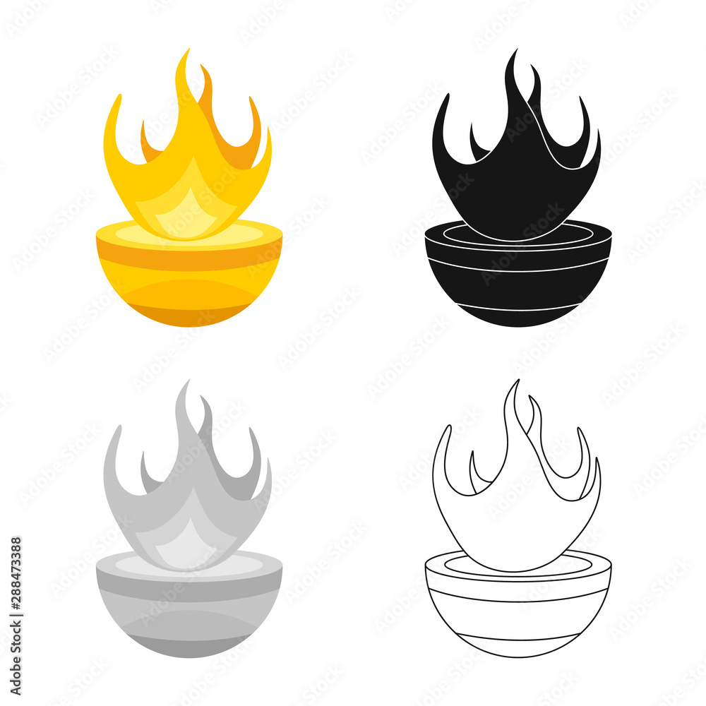 Vector illustration of hearth and hestia symbol. Collection of hearth ...