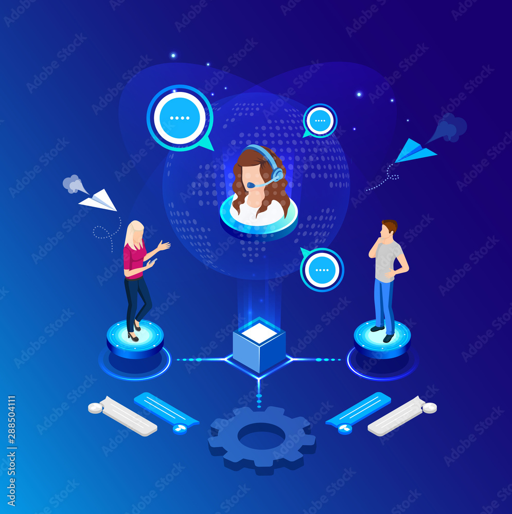 Vector template for website and app. Customer, client care and support ...