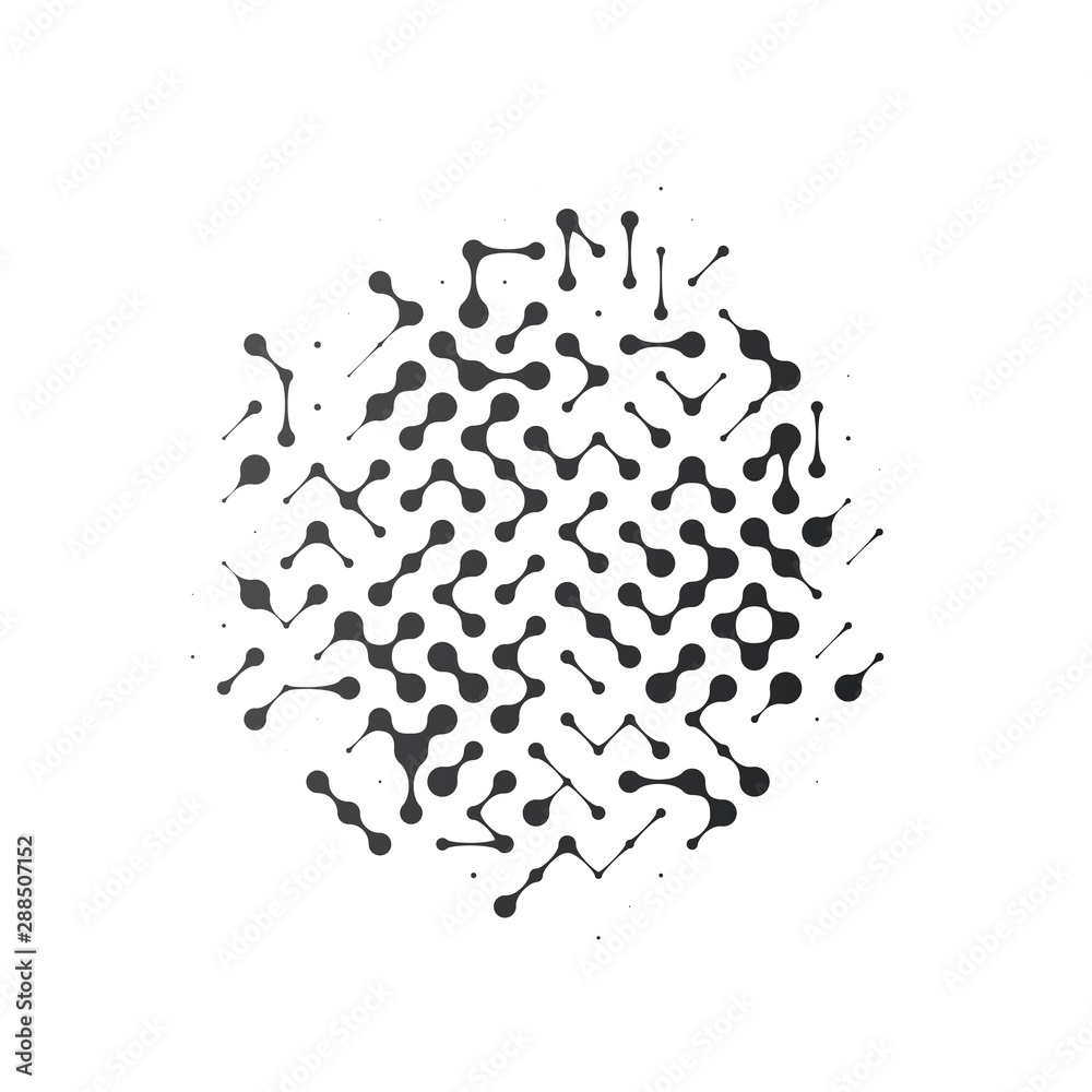 Abstract image of the molecular structure in circle. nanotechnology ...