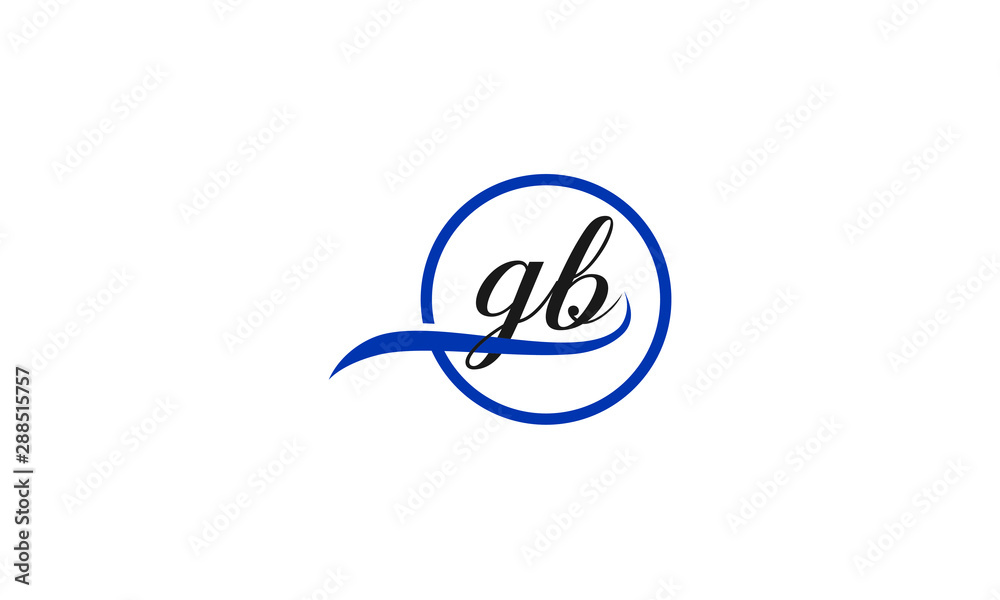 initial lowercase letter GB rounded logo on multiple backgrounds, GB ...
