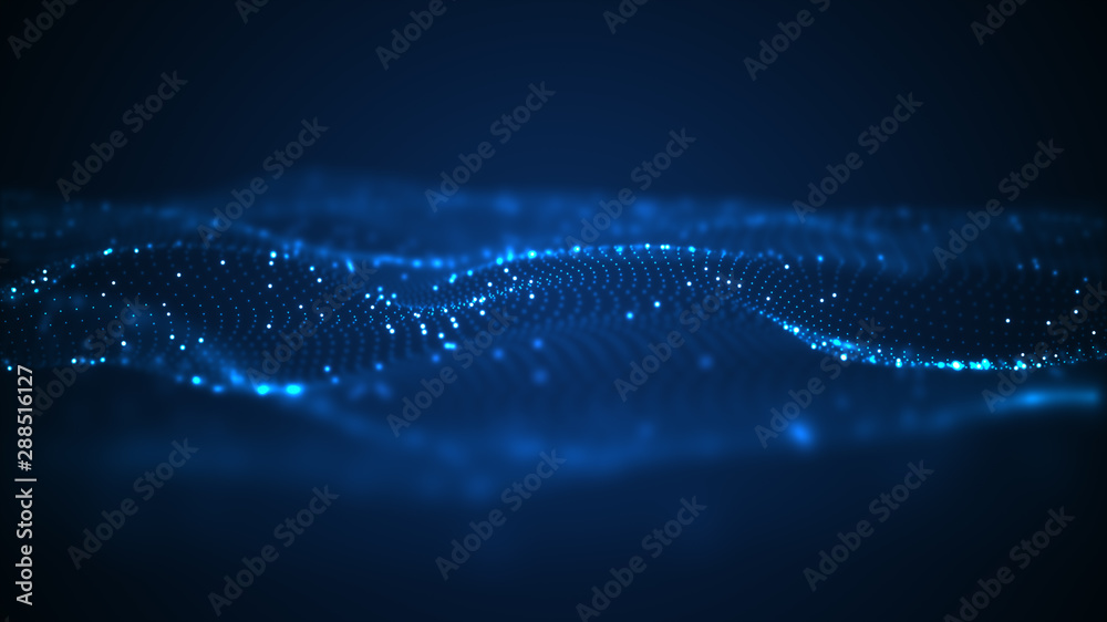 Technology digital wave background concept. Stock Illustration | Adobe ...