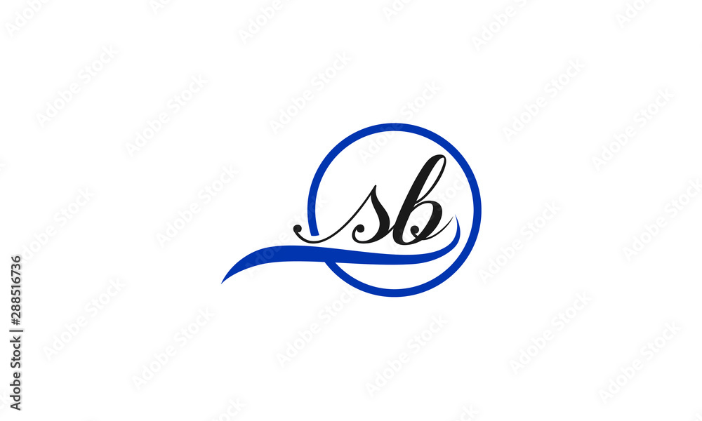 Initial lowercase letter SB rounded logo on multiple backgrounds, SB ...